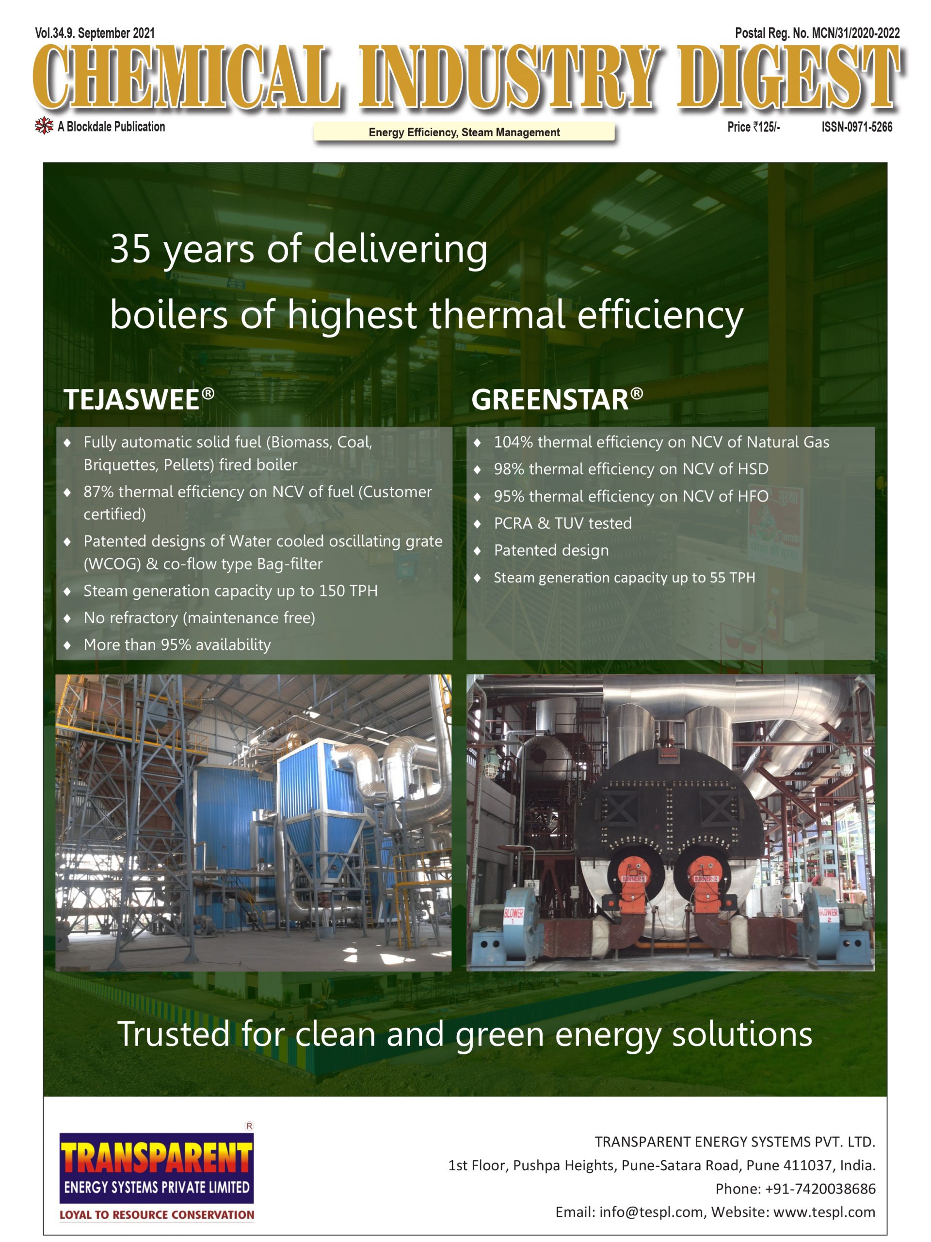 Chemical Industry Digest - September 2021 Issue | Chemical Industry Digest
